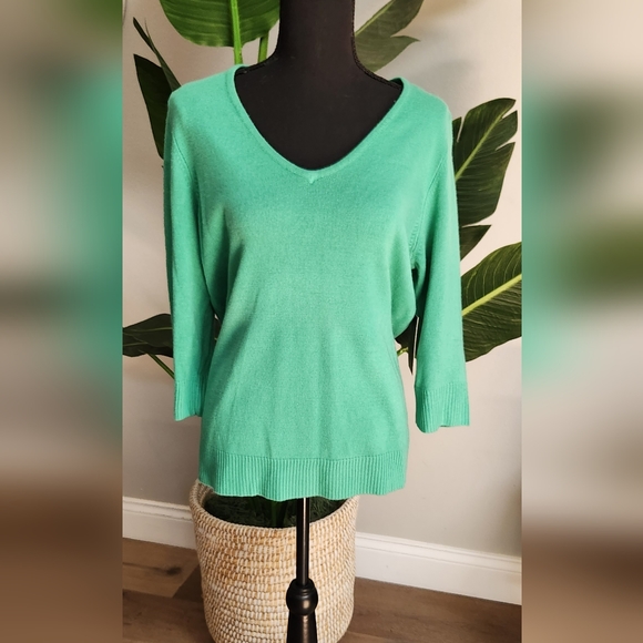 Debbie Morgan | Sweaters | Nwt Debbie Morgan True Green Vneck Sweater ...